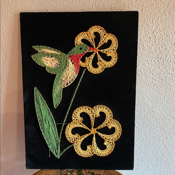 Accents | Vintage String Art Picture Hummingbird Mcm | Poshmark